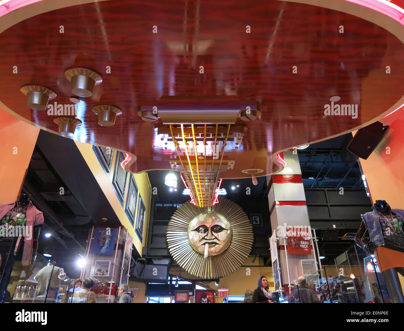 Giant Ceiling Guitar Decorates the Entrance to The Hard Rock Cafe, NYC ...