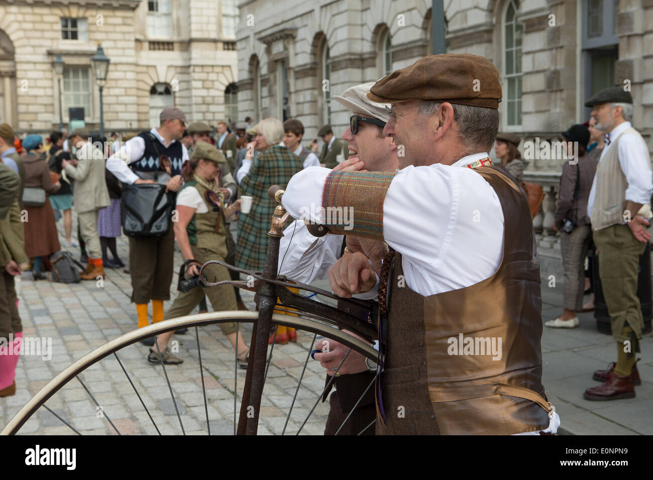 London, UK. 17th May 2014. Resting on the top of his 1872 Penny ...