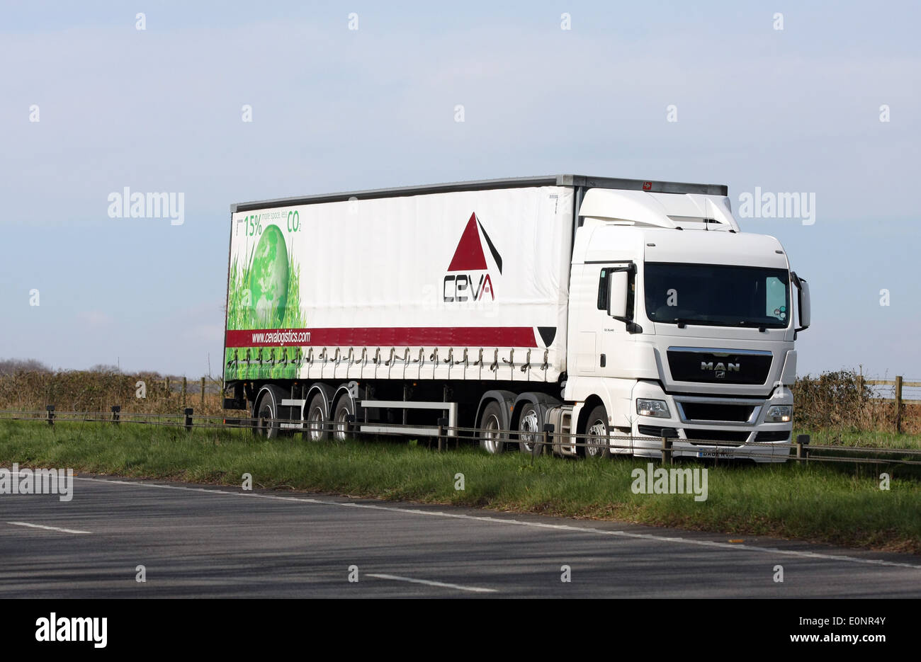 A Ceva trailer being hauled along the A417 dual carriageway in The ...