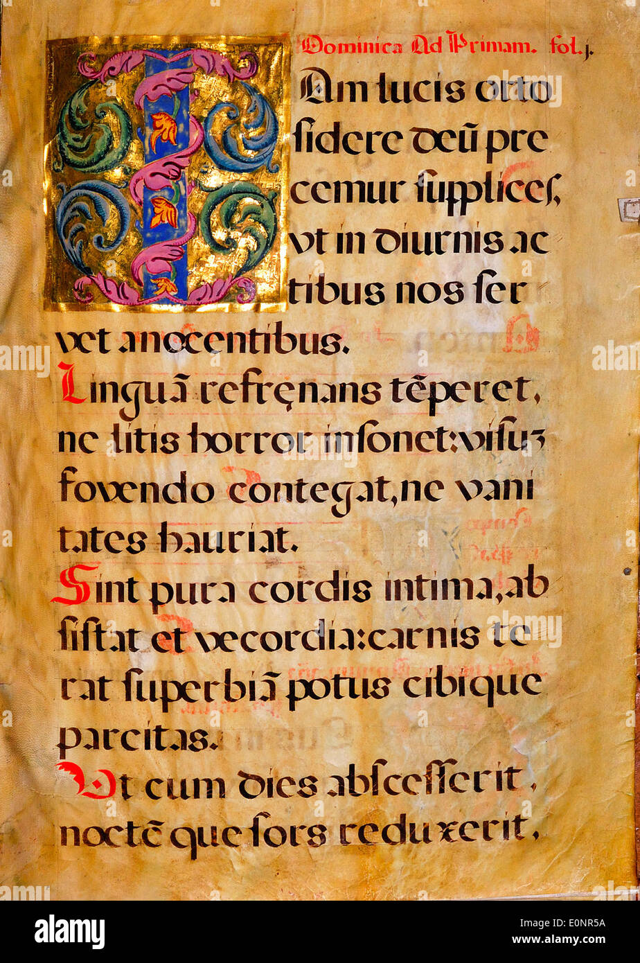 A page from a Spanish Chant manuscript, showcasing the detailed ...