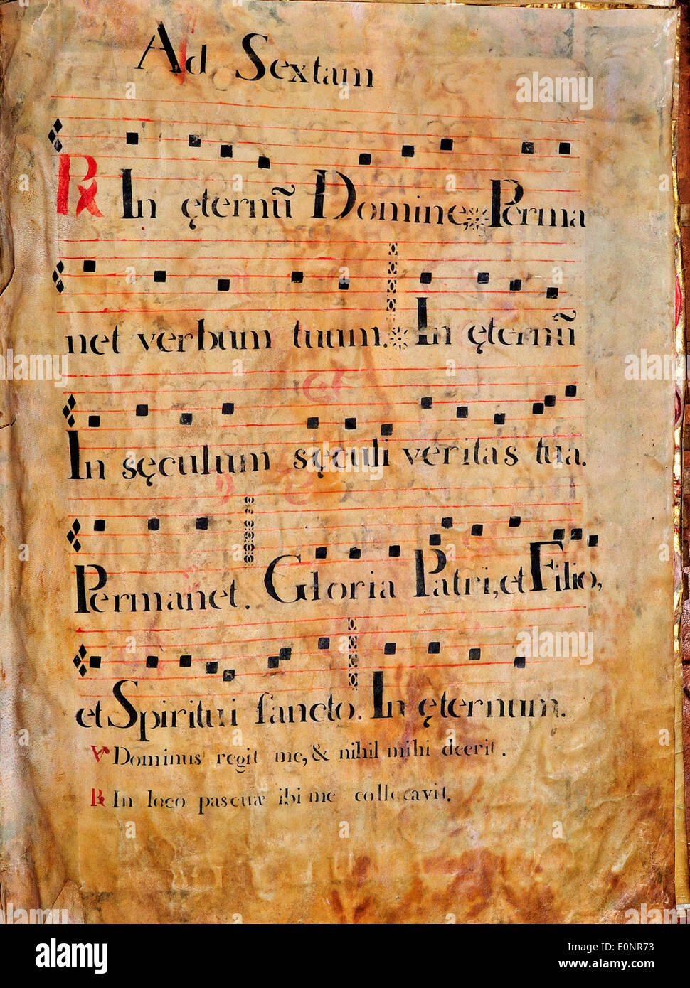 This image shows page 004 of a Spanish chant manuscript, featuring ...