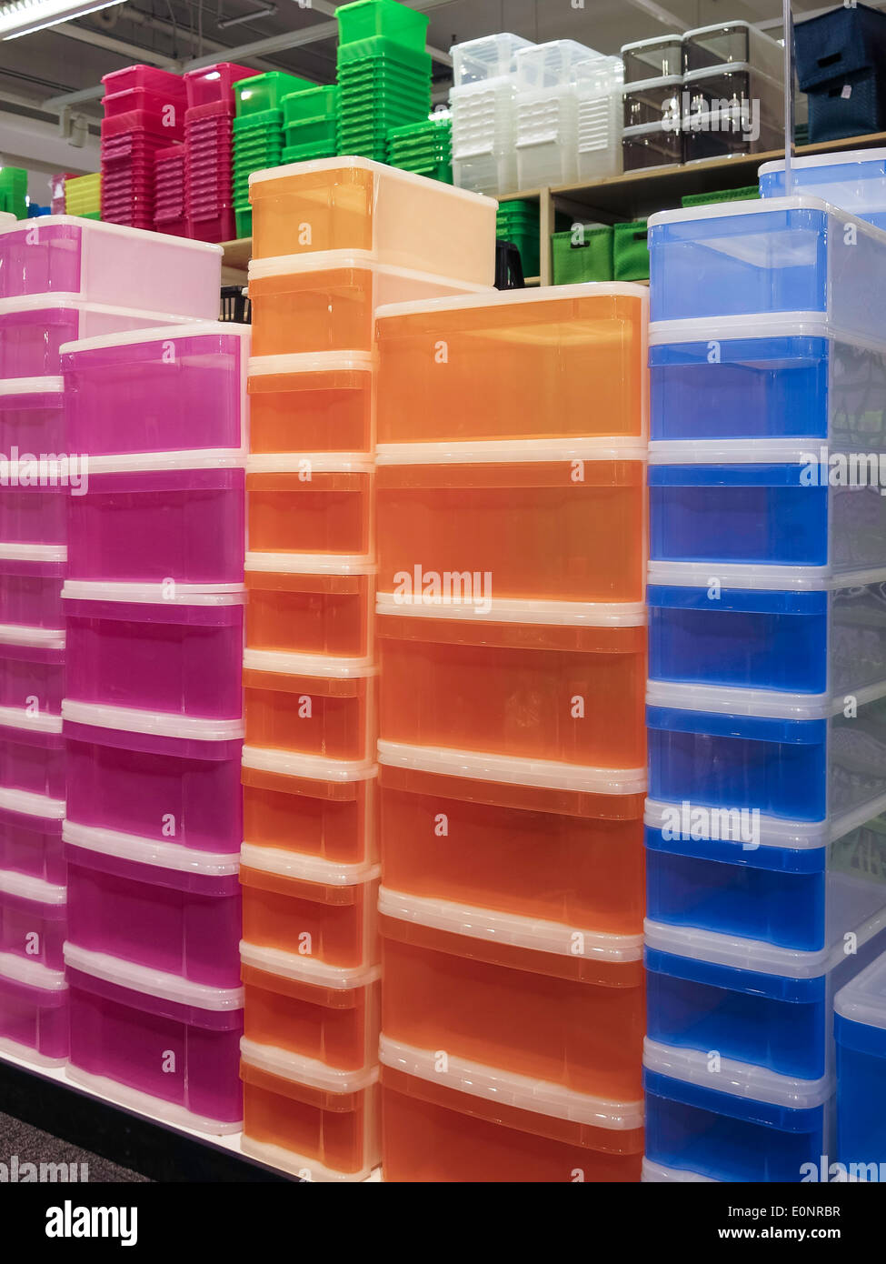 Plastic storage bins at shop hi-res stock photography and images - Alamy