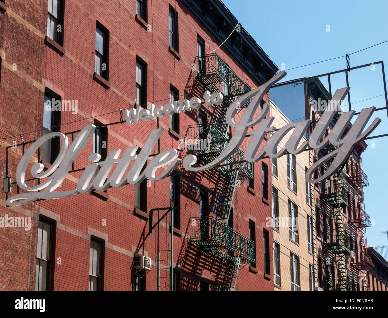 Welcome Little Italy Sign, Mulberry Street, Little Italy, NYC Stock ...