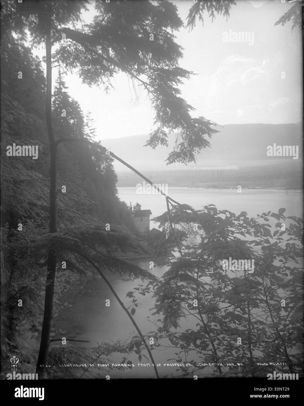 This image shows the lighthouse at First Narrows, as viewed from the ...