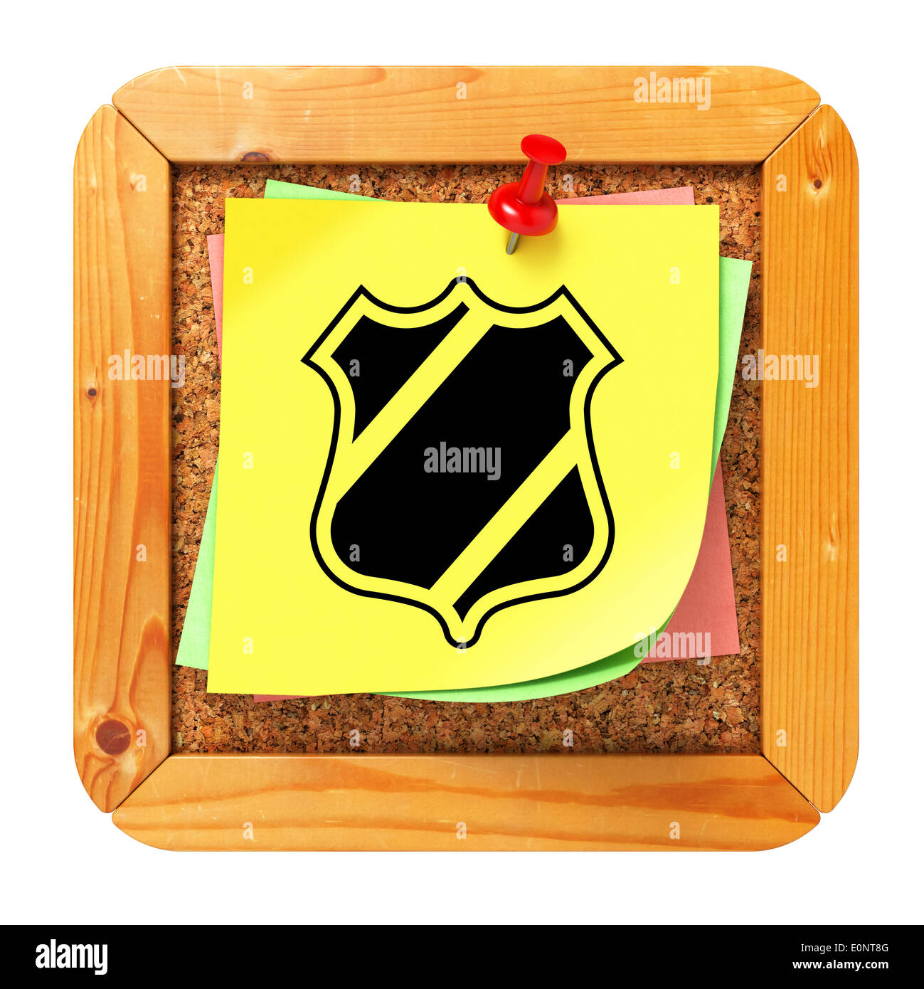 Security Concept - Yellow Sticker on Message Board Stock Photo - Alamy