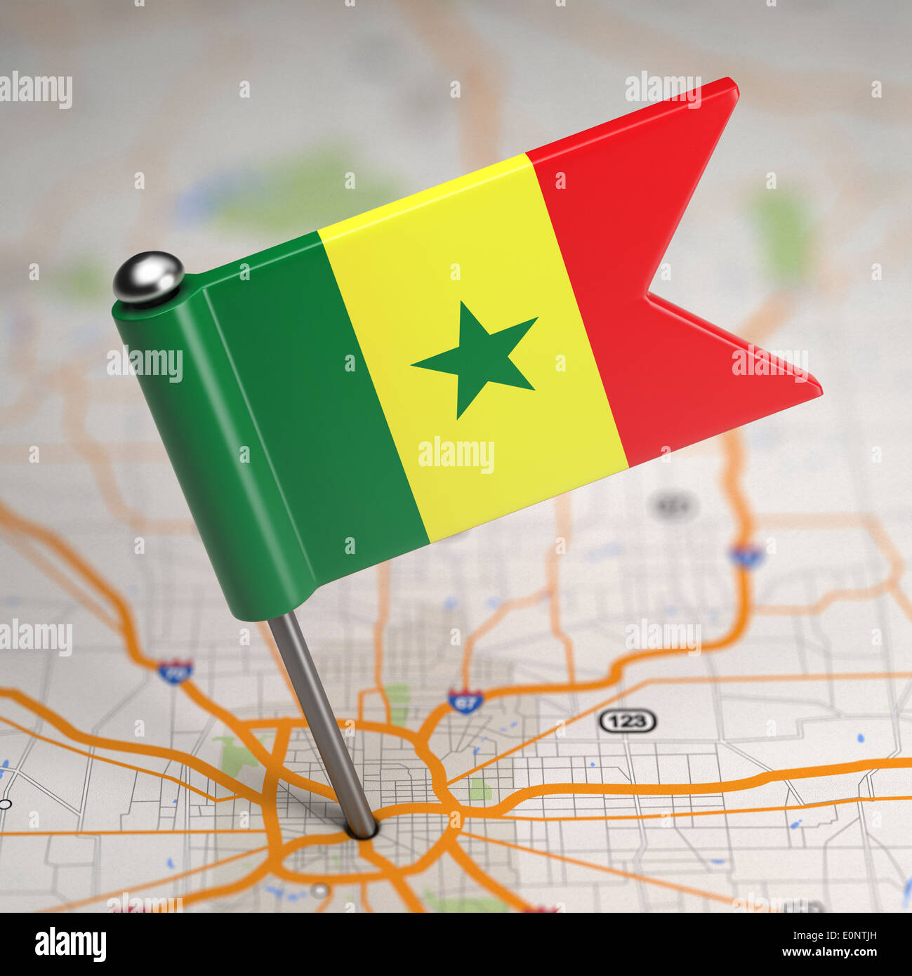 Small Flag of Senegal on a Map Background with Selective Focus Stock ...