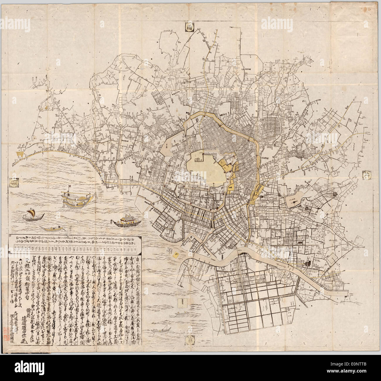 The measured plan of Edo, also known as Tokyo, provides detailed ...