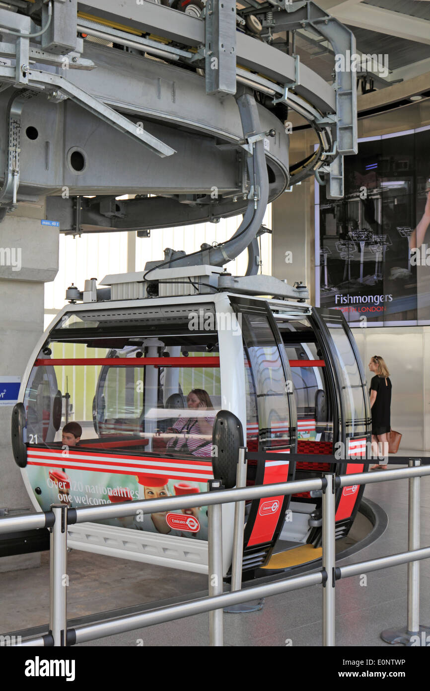 Emirates Air Line Cable Car terminus at Royal Victoria Dock, London ...