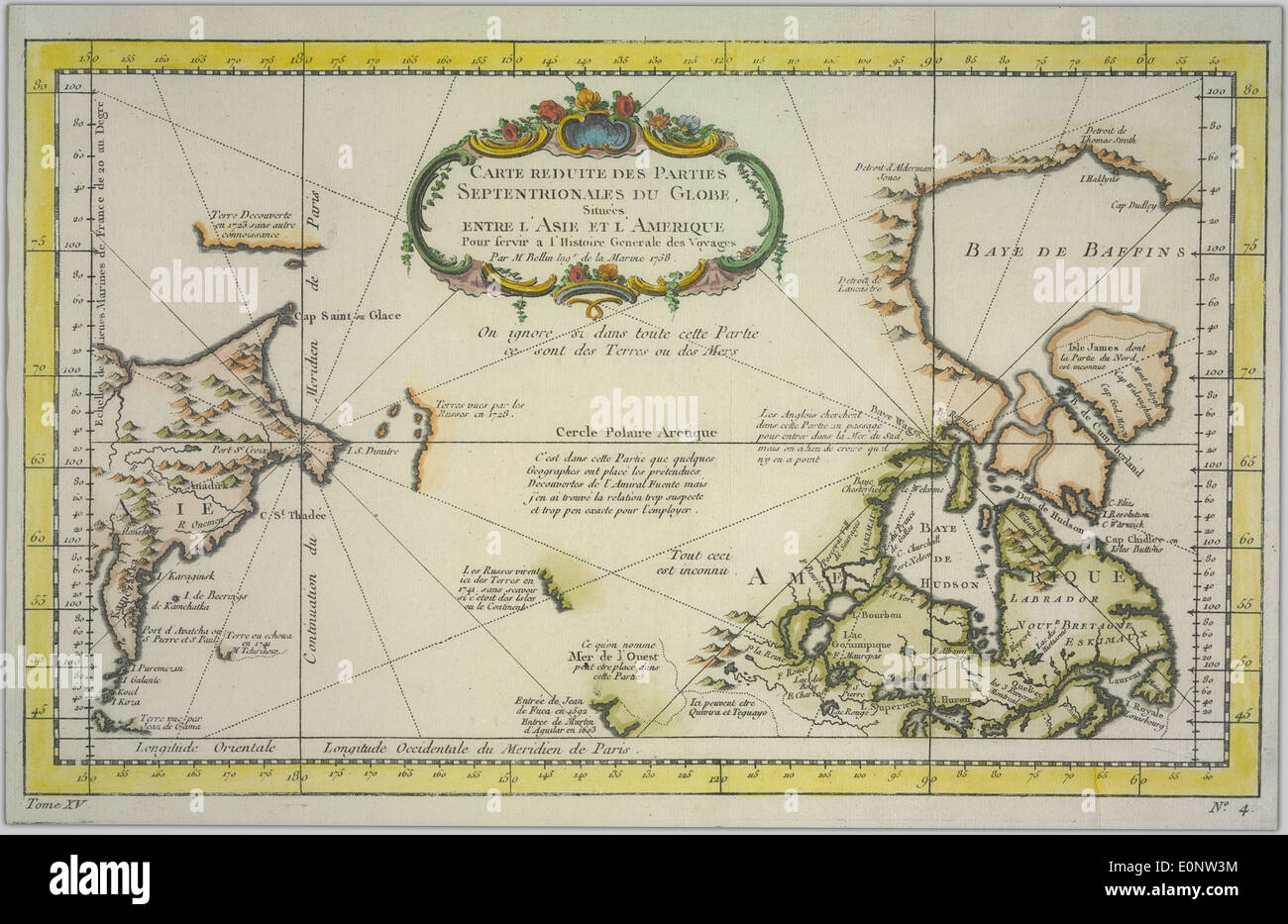 A map of the northern parts of the world, situated between Asia and ...