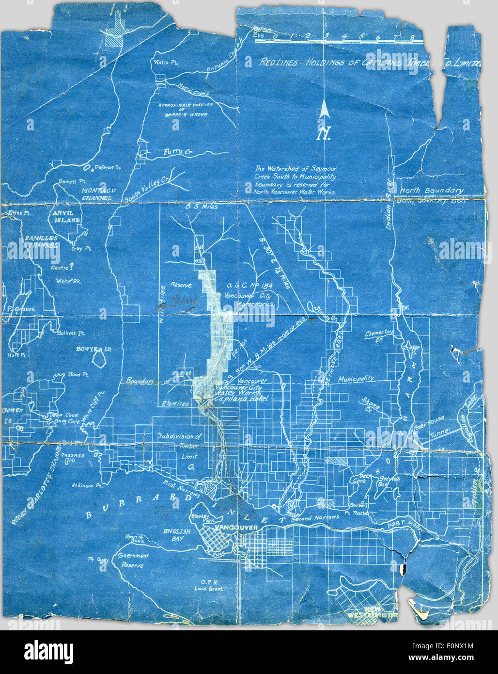 This blueprint map shows the land holdings of Capilano Timber Co ...