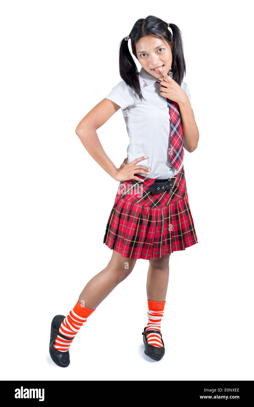 student posing on a white background Stock Photo - Alamy