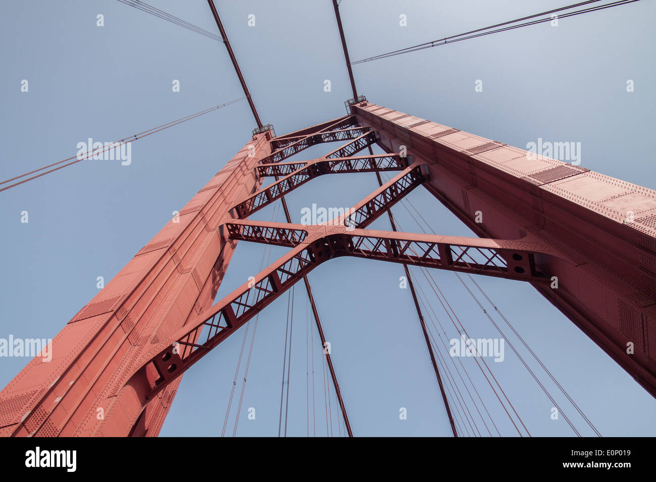 Red Suspension Bridge Stock Photo - Alamy