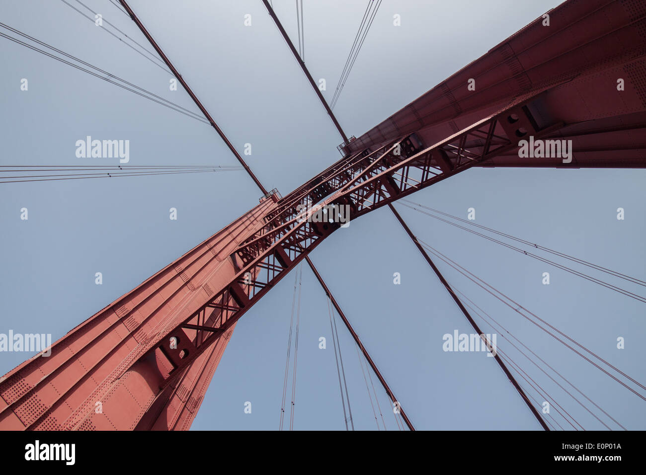 Red Suspension Bridge Stock Photo - Alamy
