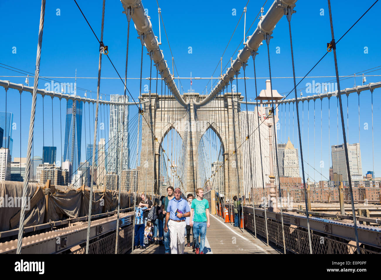 Detail of Brooklyn Bridge column Stock Photo - Alamy
