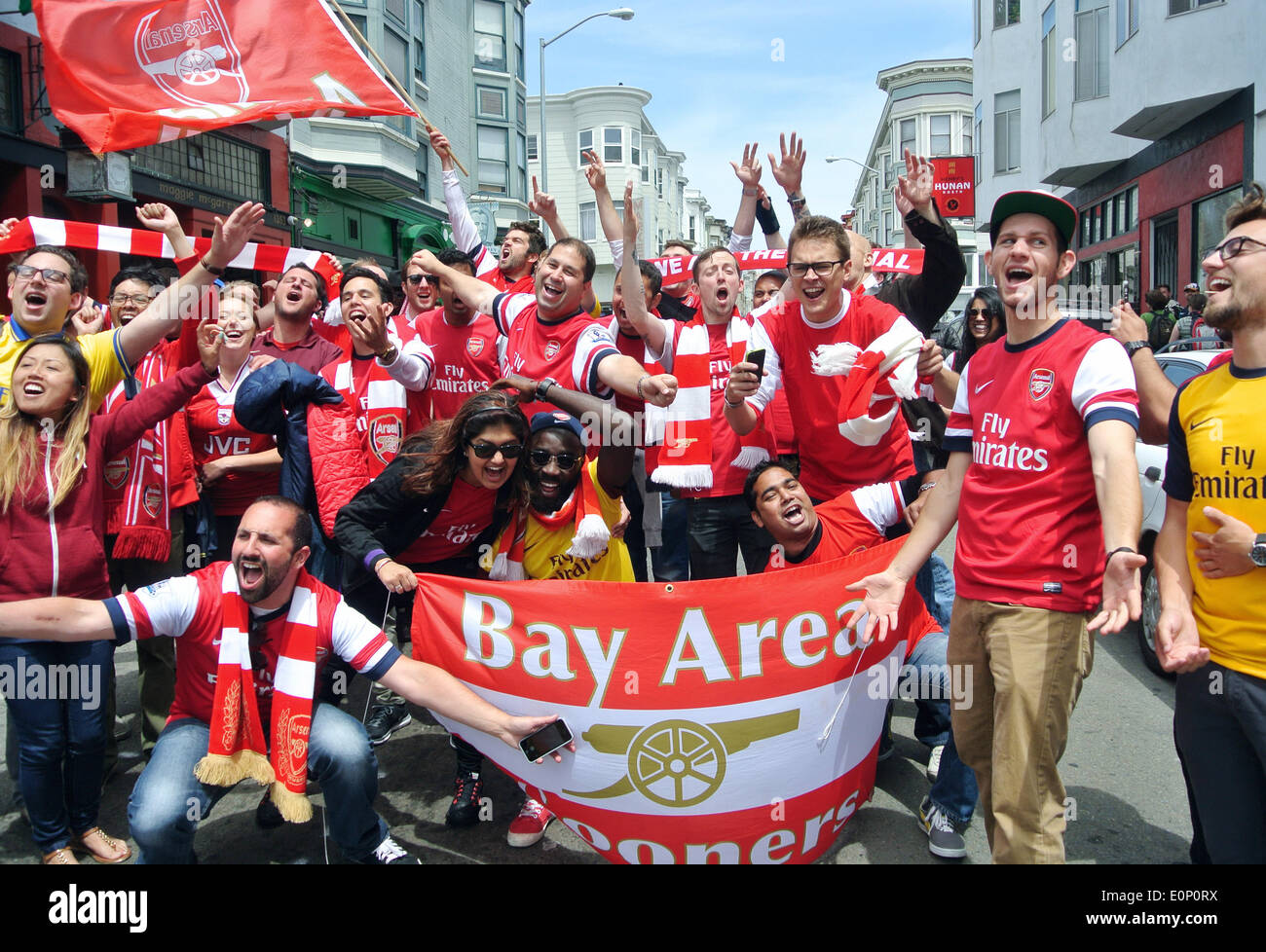 San Francisco, CA, USA. 17th May, 2014. Bay area Gooner soccer fan club ...