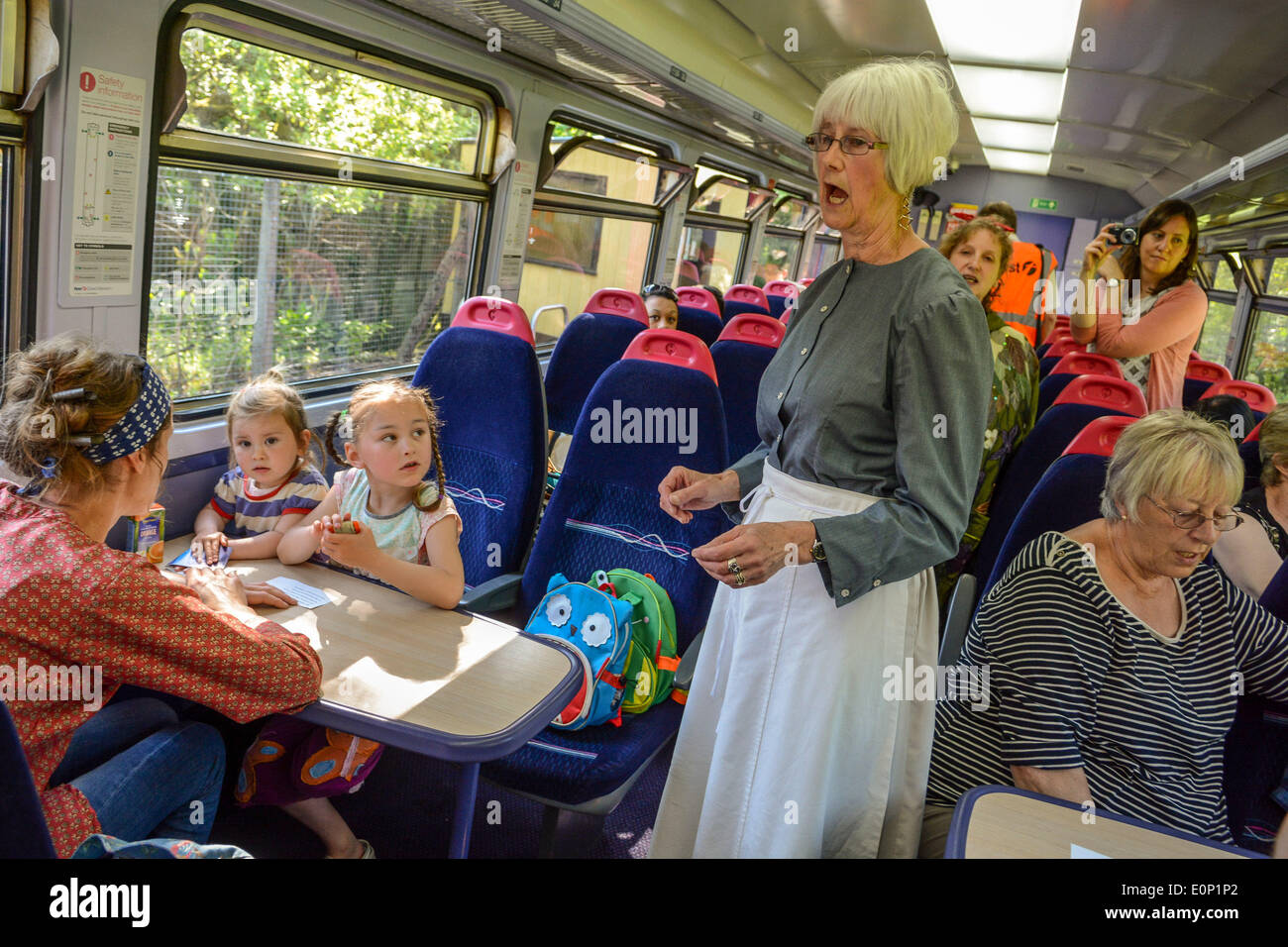 Looe Valley Line, Cornwall, UK. 16th May, 2014. Passengers on the Looe ...