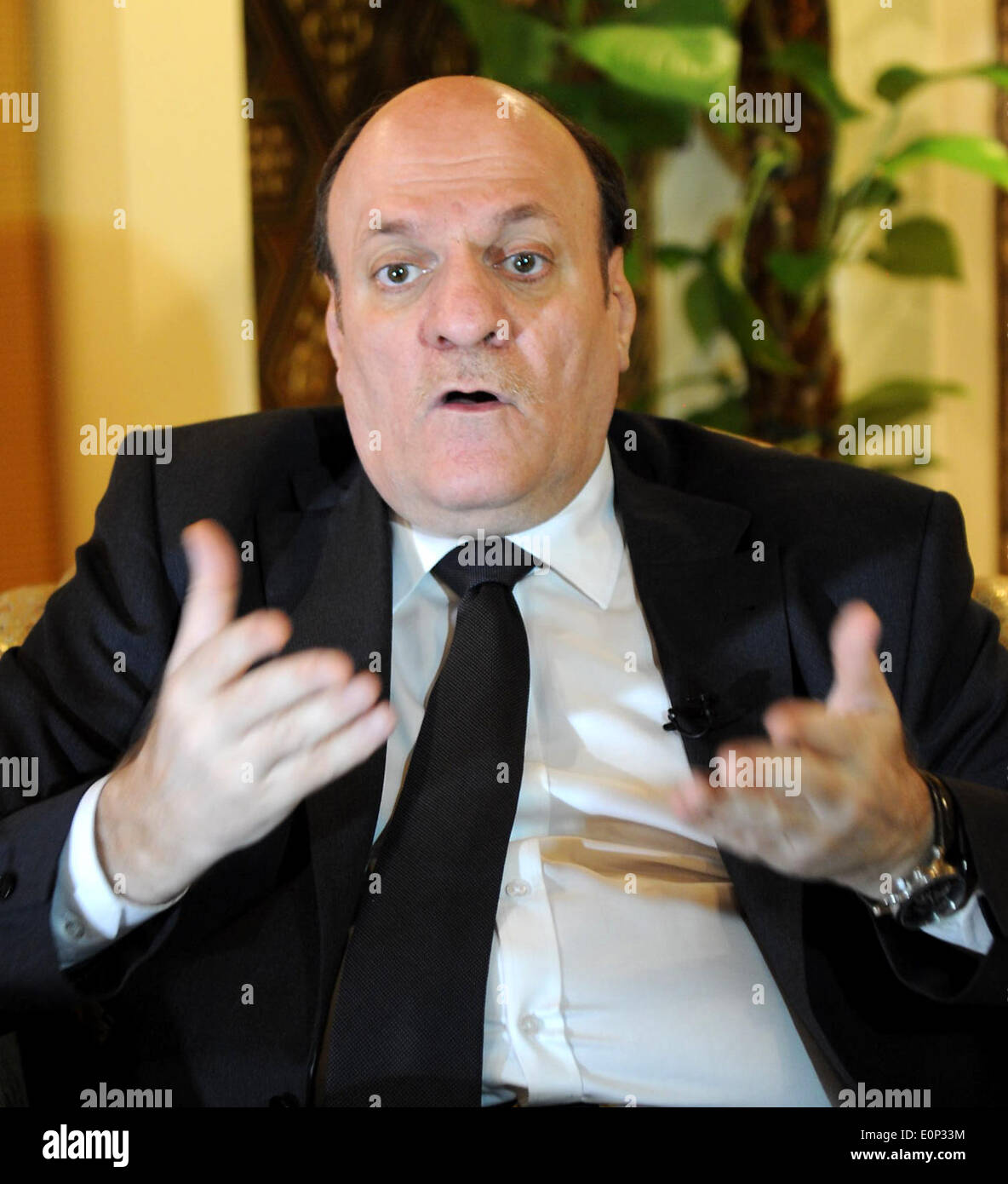 Damascus, Syria. 17th May, 2014. Hassan Nouri, one of the three Syrian ...