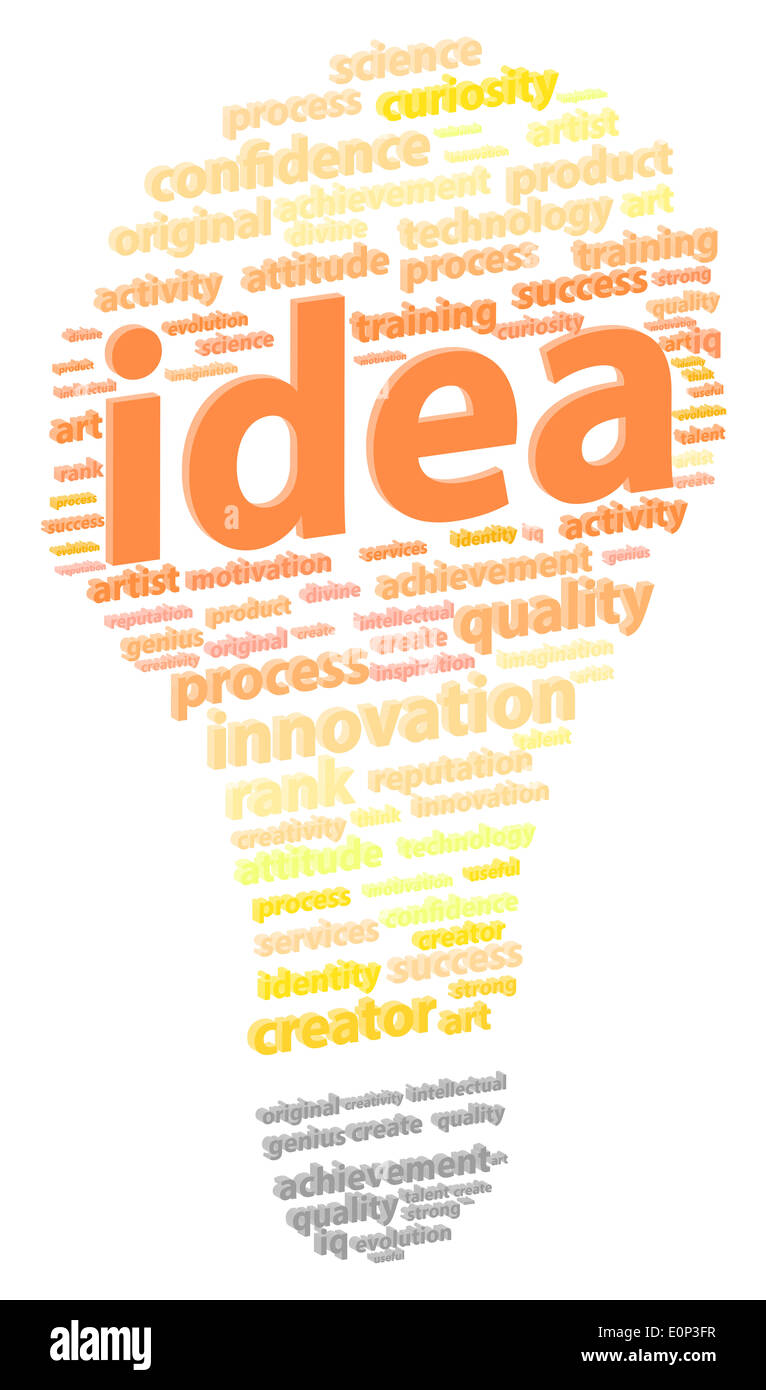 Bright Light Bulb Idea Word Cloud Concept Vector Illustration Stock ...