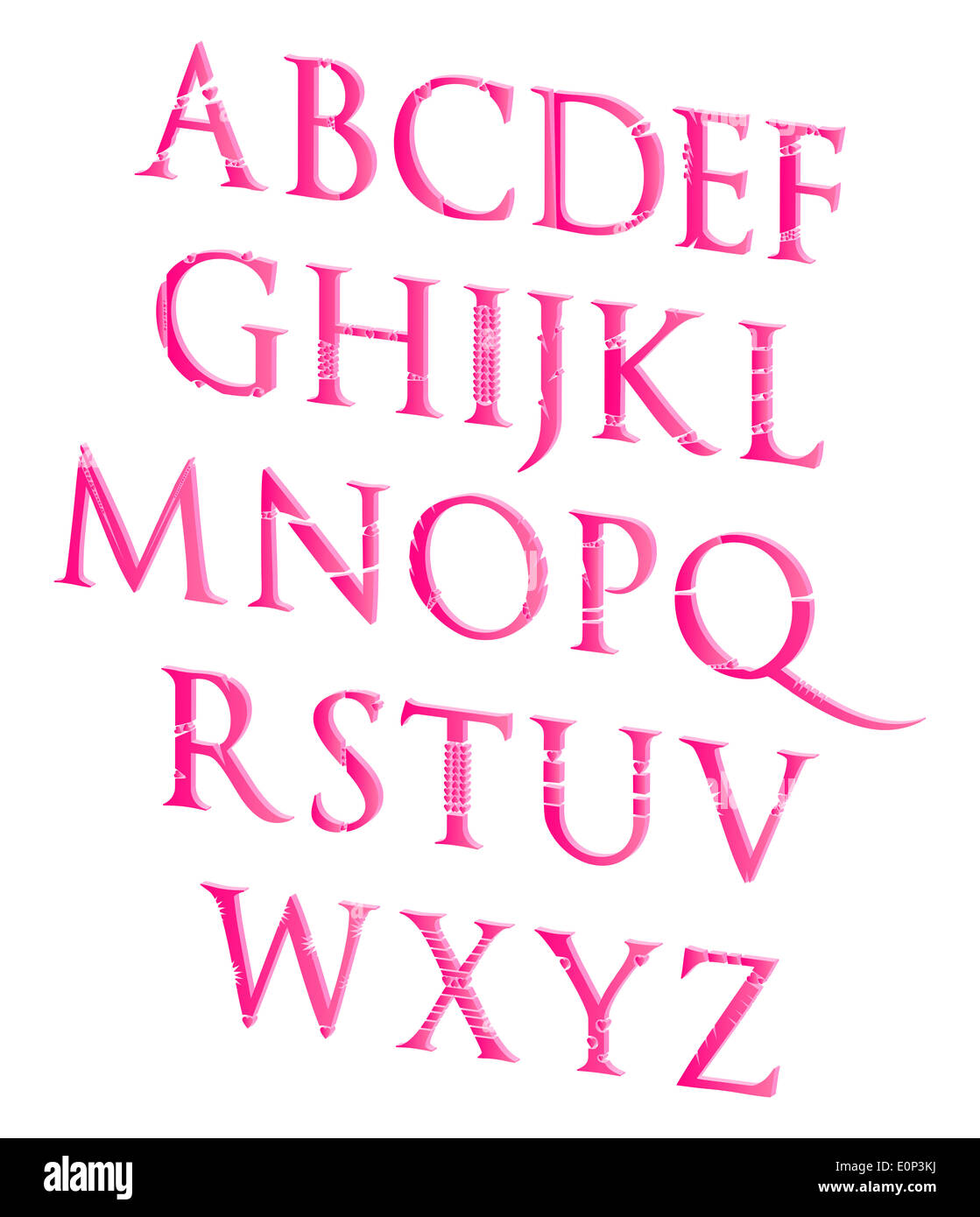 3D Valentines Day Love Alphabet Set Concept Vector Stock Photo - Alamy