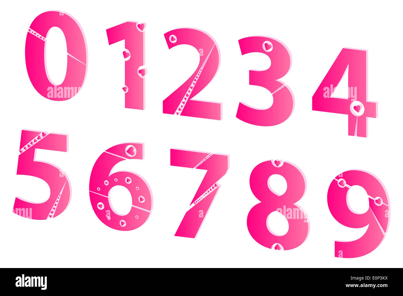 3D Valentines Day Love Alphabet Numbers Set Concept Vector Stock Photo ...