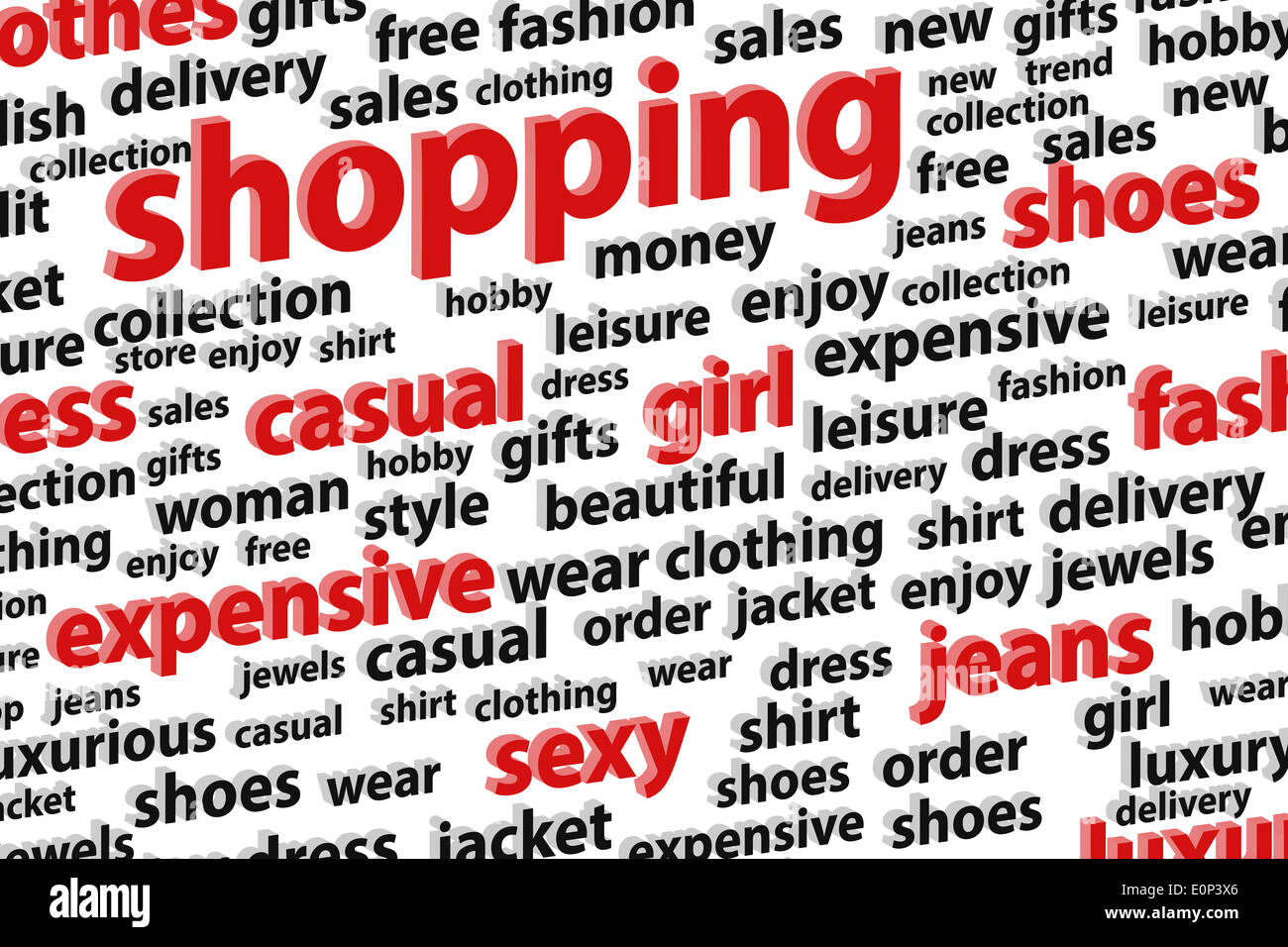 Shopping Spree Word Cloud Vector Illustration Stock Photo - Alamy