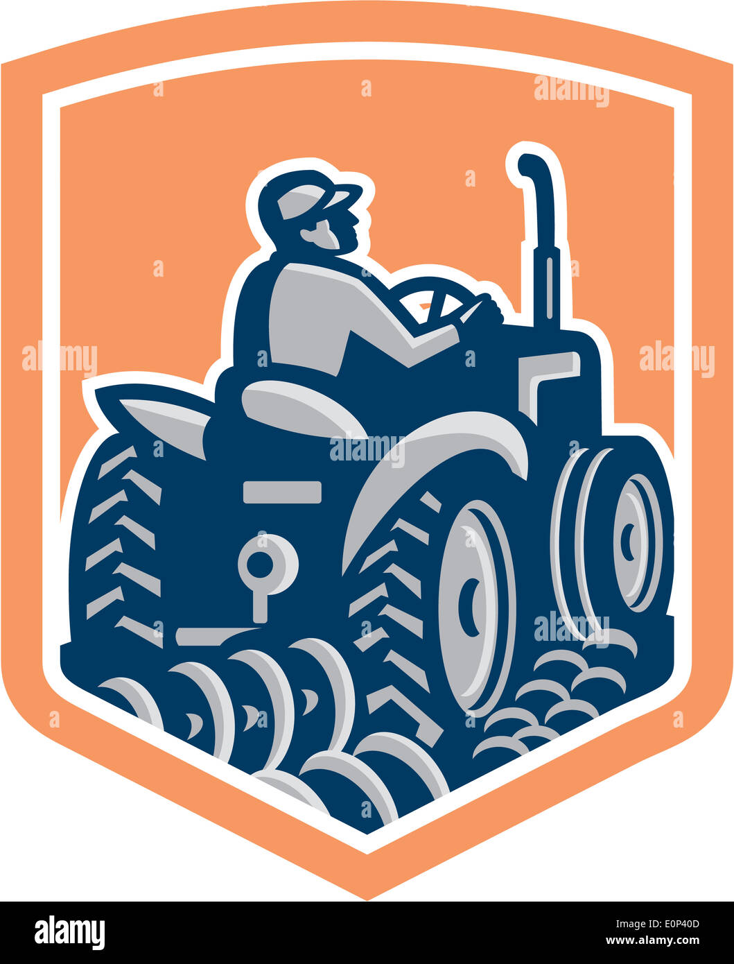 Illustration of knight in full armor brandishing a sword set inside a ...