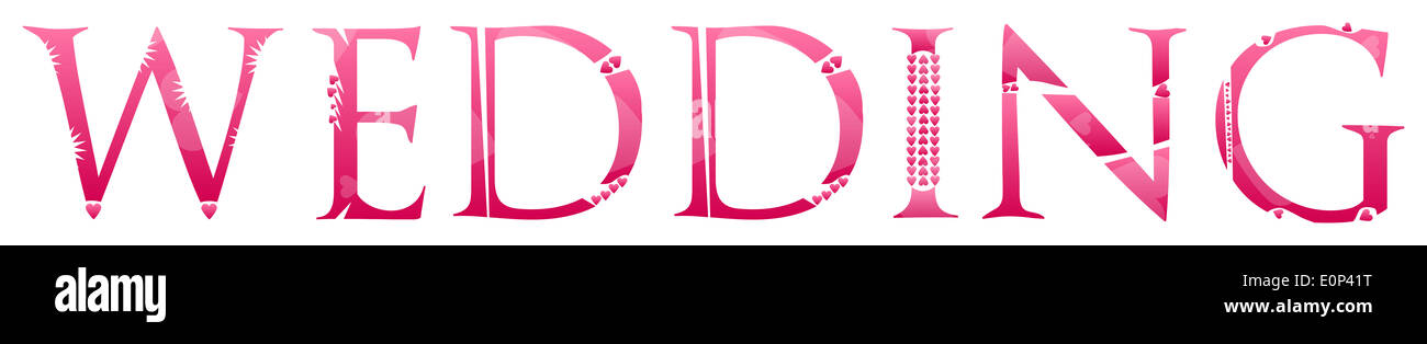 Wedding Word Concept Made Of Love Letters Vector Illustration Stock ...