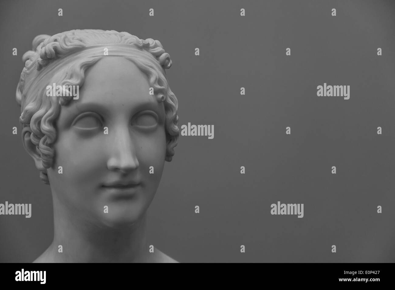 Classical feminine beauty rapresented on this marble old sculpture ...