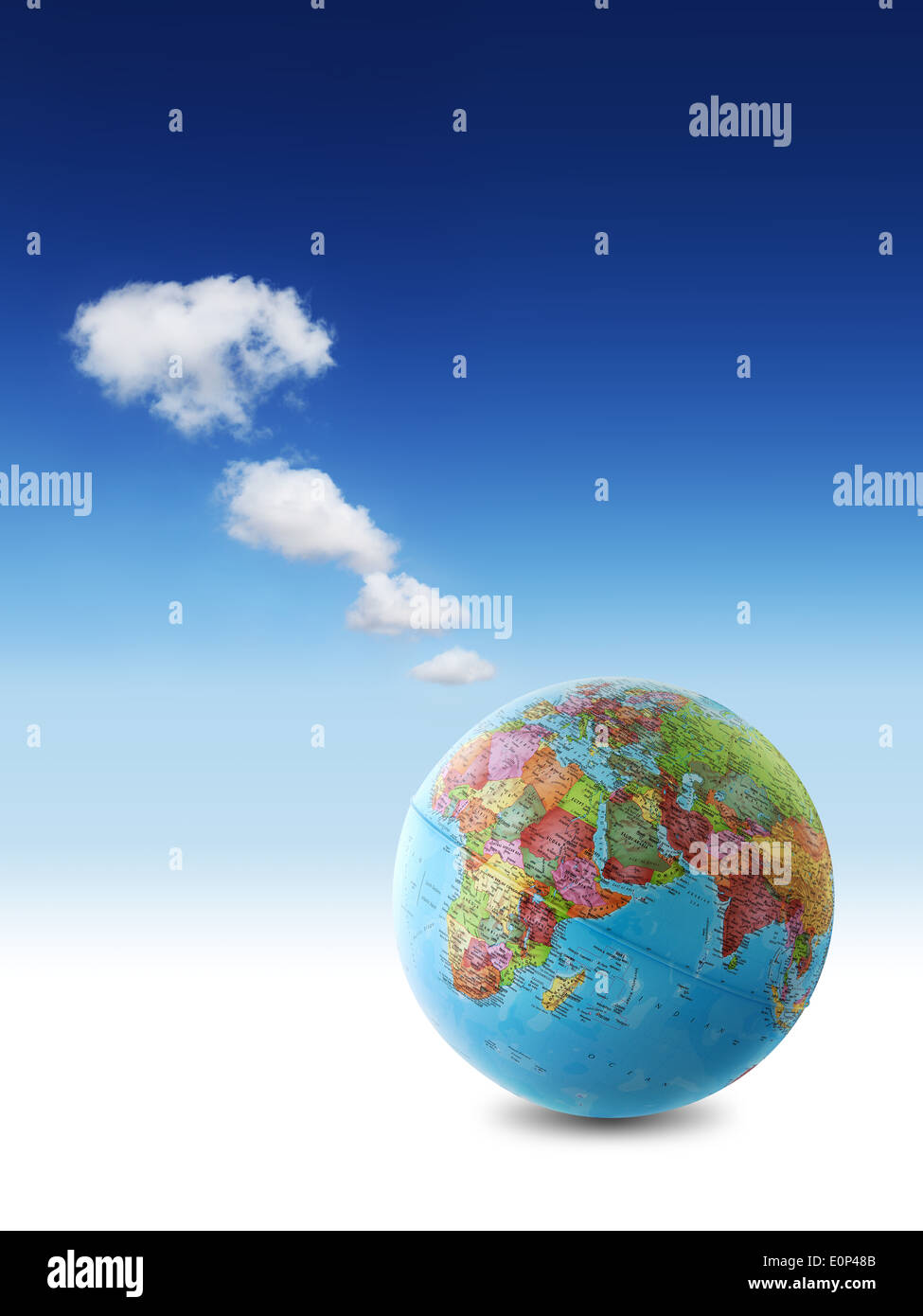 Blue sky globe connection hi-res stock photography and images - Alamy