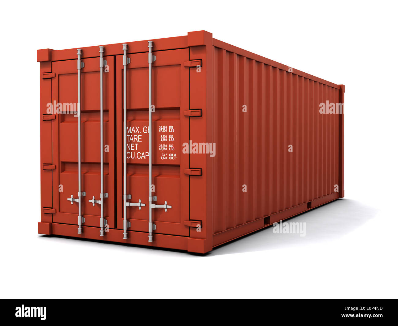 3d Red shipping cargo container Stock Photo - Alamy
