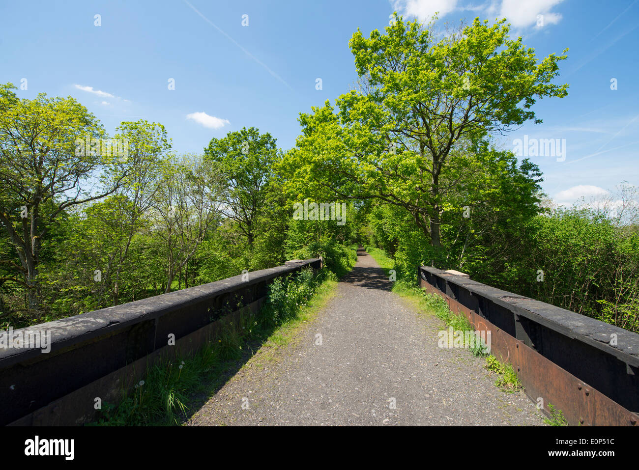 Rudgwick West Sussex Uk The Downs Link Path Crossing Disused Two Tier Railway Bridge Over