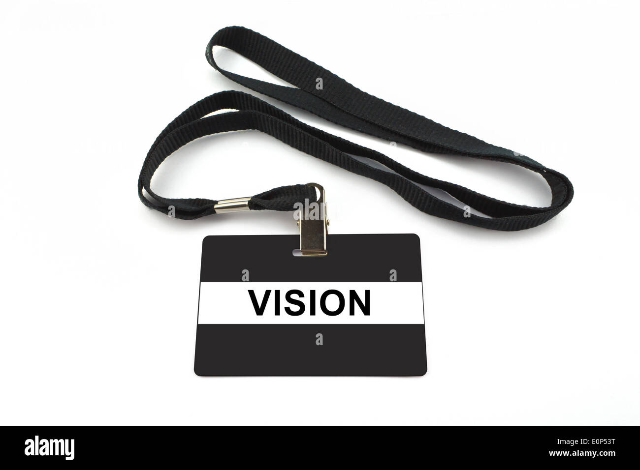 vision badge with strip isolated on white background Stock Photo - Alamy