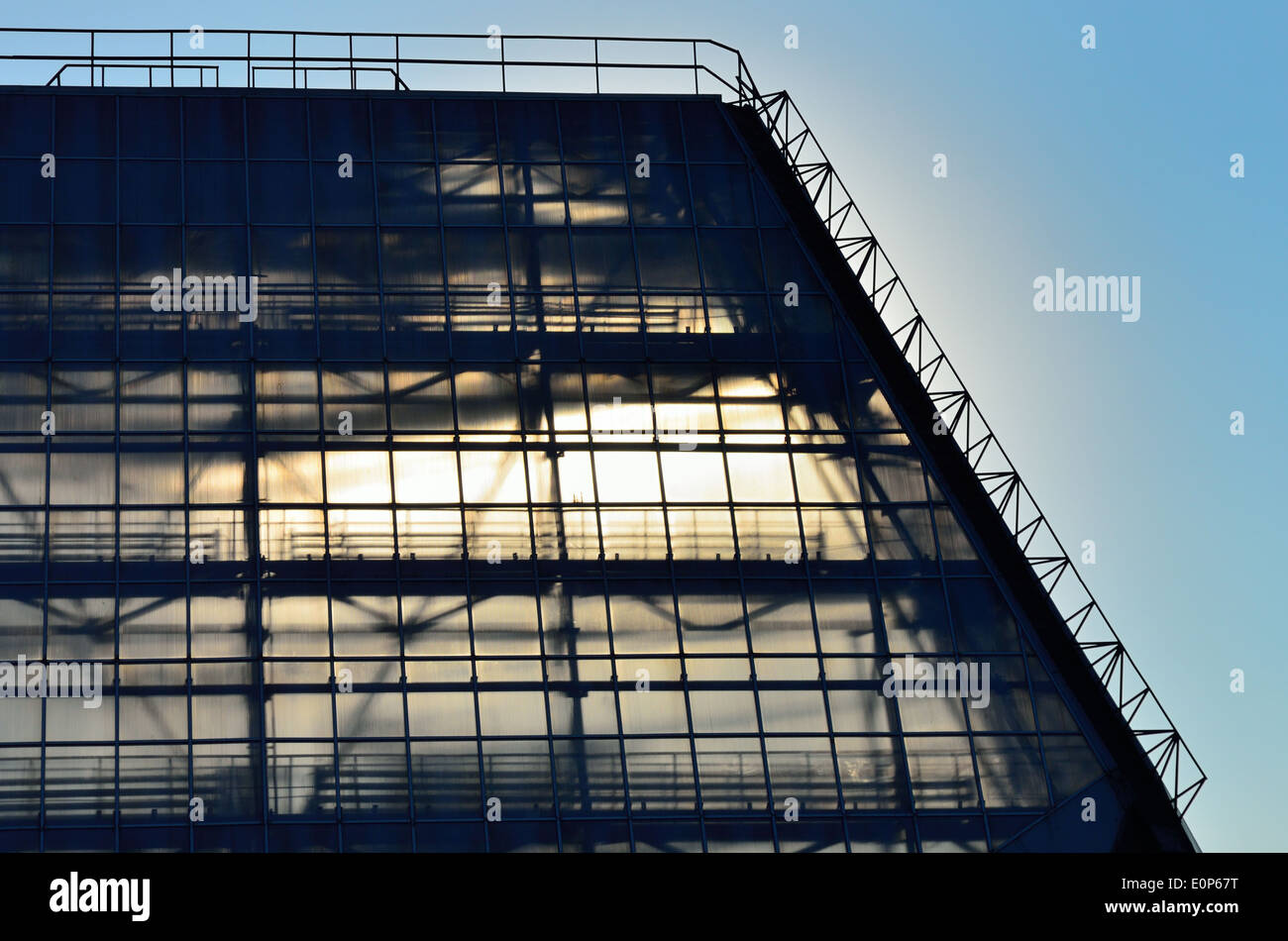 Sunlit glass roof at sunset Stock Photo - Alamy