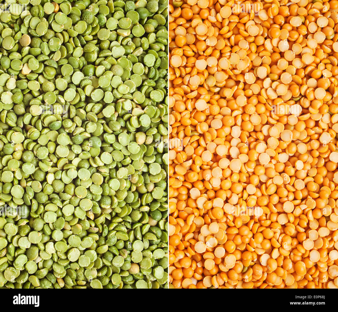 Loose green and yellow split peas Stock Photo - Alamy