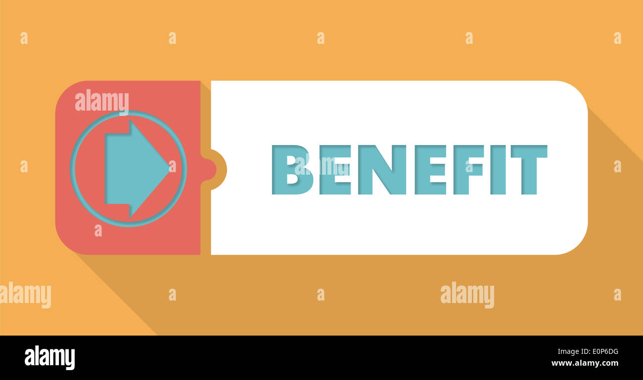 Benefit on Orange Background in Flat Design Stock Photo - Alamy