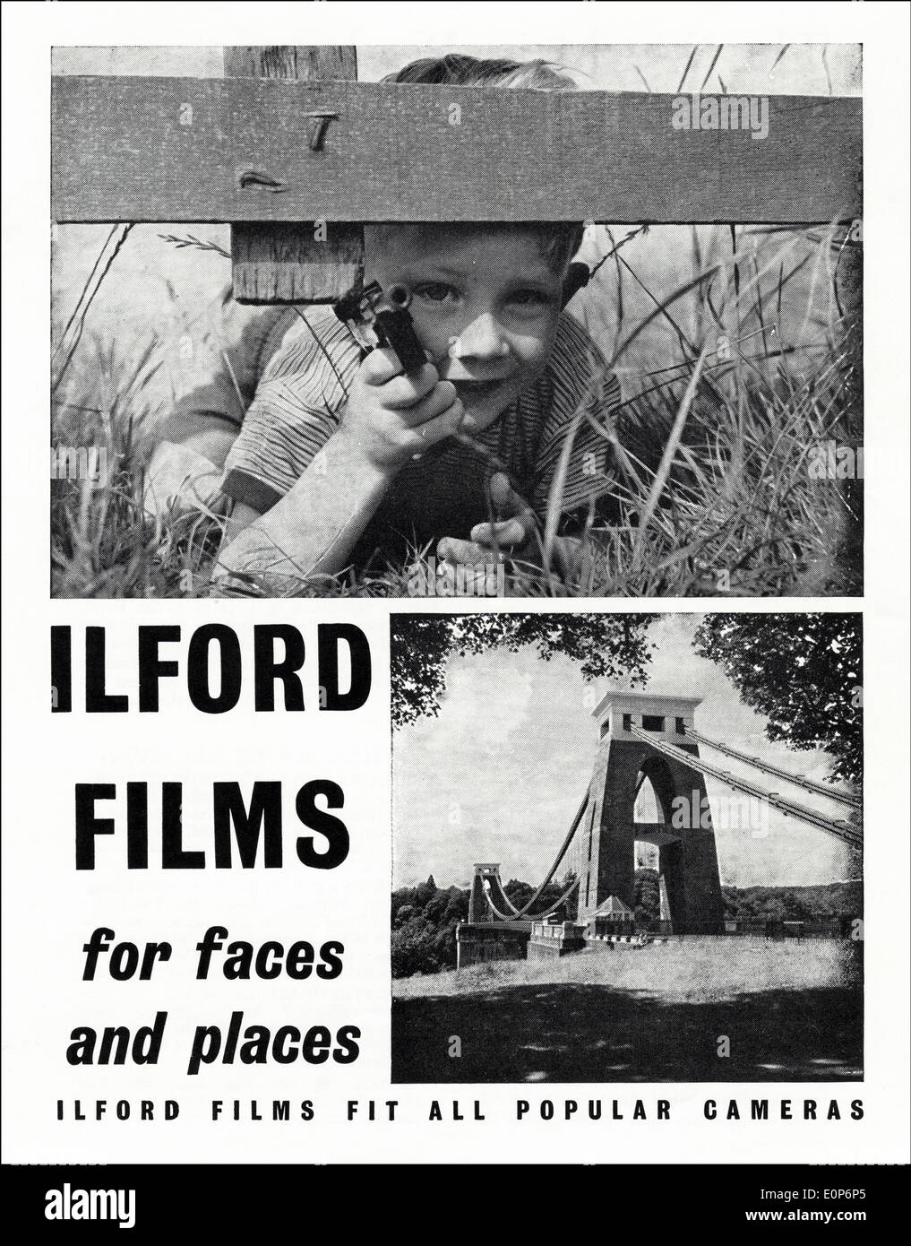 1950s advert for ILFORD FILMS in British magazine dated July 1957 Stock ...