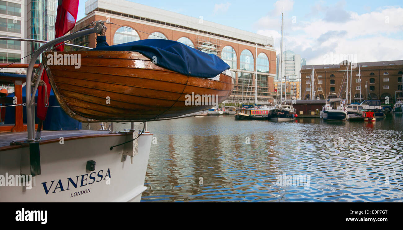 Boats docked at St. Katherine's Dock, London, UK Stock Photo - Alamy