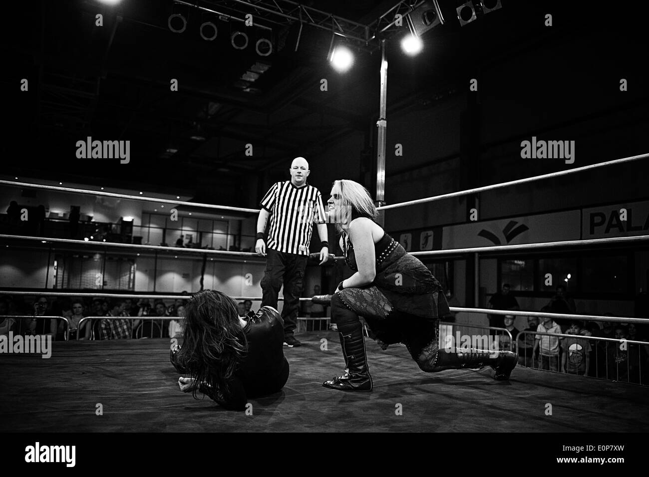 Female wrestling Black and White Stock Photos & Images - Alamy