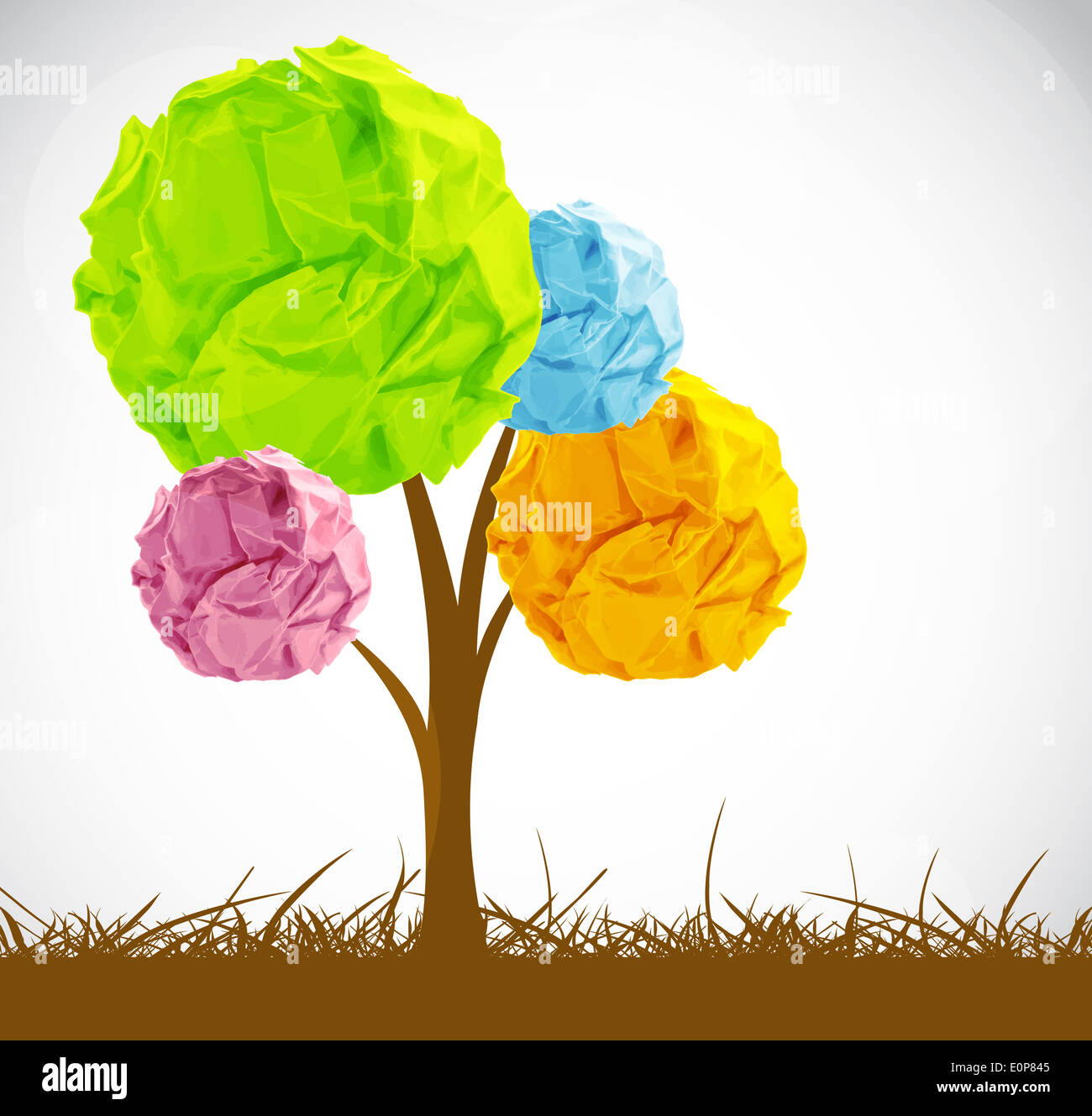 Abstract tree with crumpled paper Stock Photo - Alamy