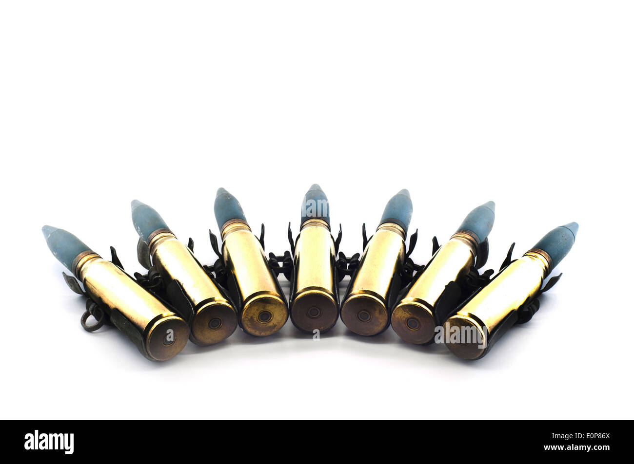 Cartridge 20 mm. caliber aircraft gunnery bullet isolated Stock Photo ...
