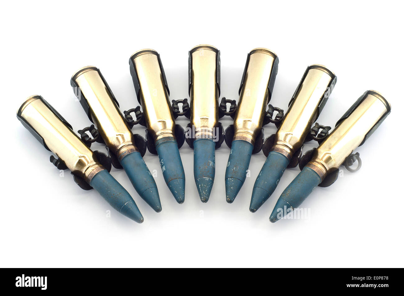 Cartridge 20 mm. caliber aircraft gunnery bullet isolated Stock Photo ...