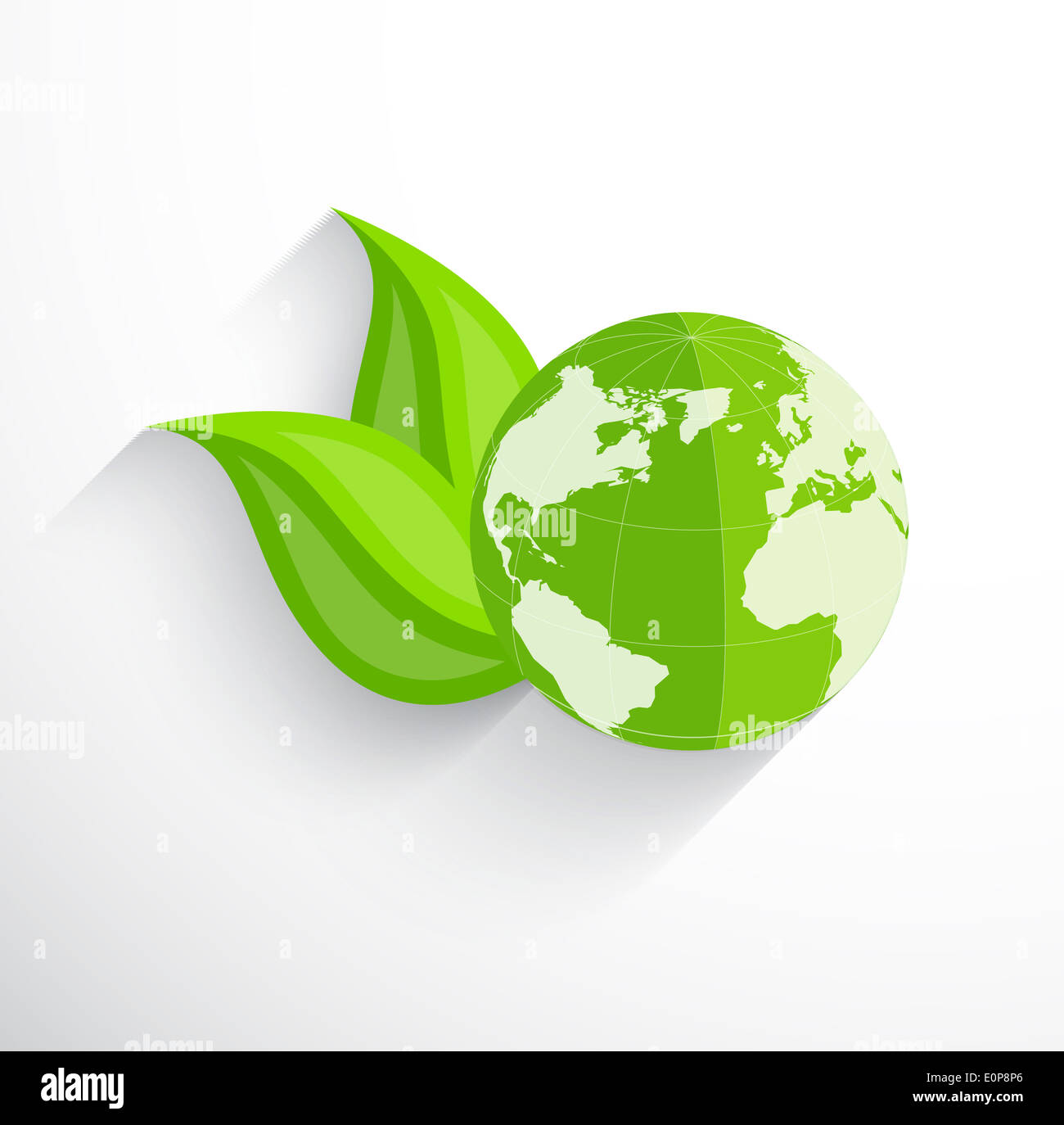Earth with two leaves Stock Photo - Alamy