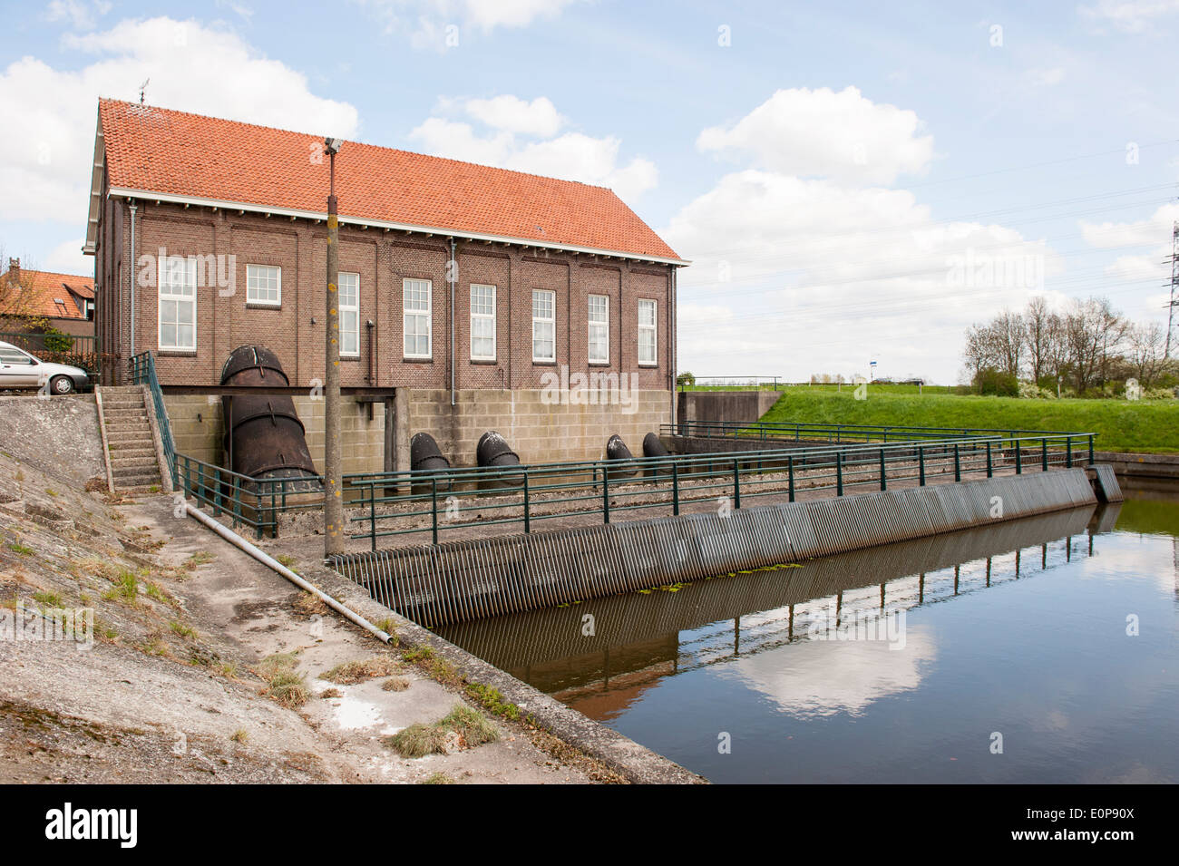 Water outlet of historical Dutch pumping station Stock Photo - Alamy