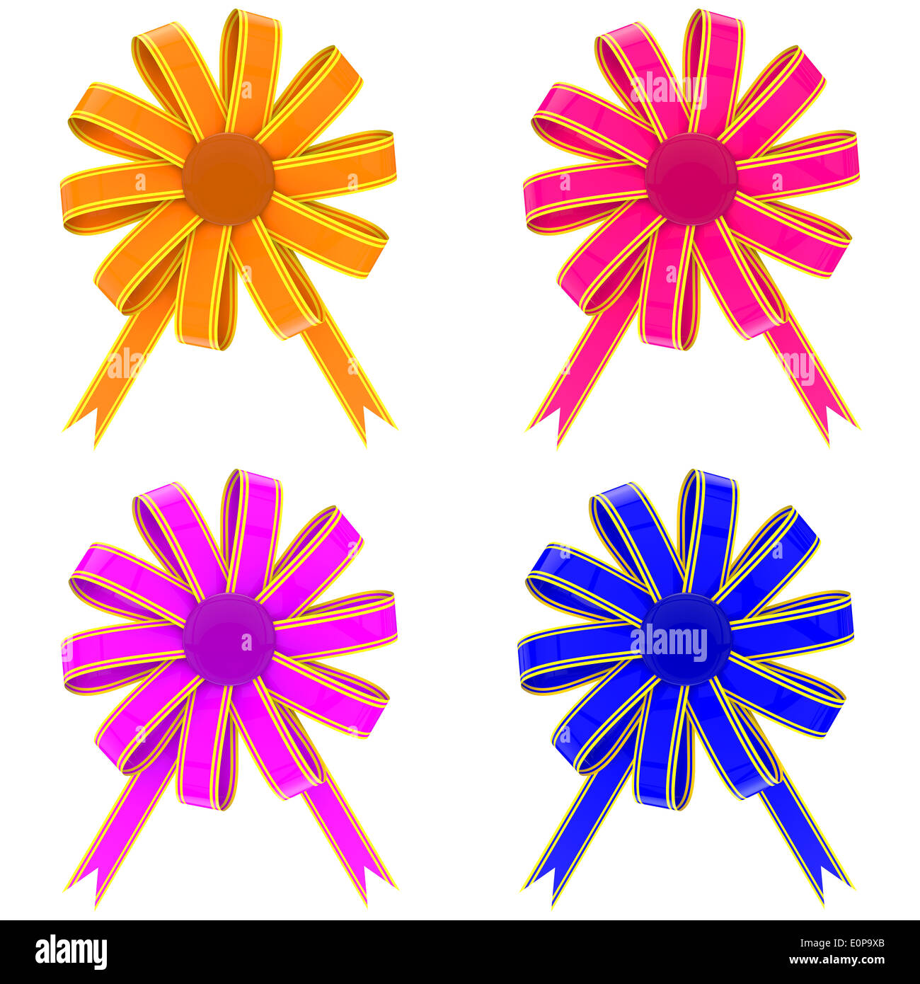 Set from color bows. The isolated background Stock Photo - Alamy