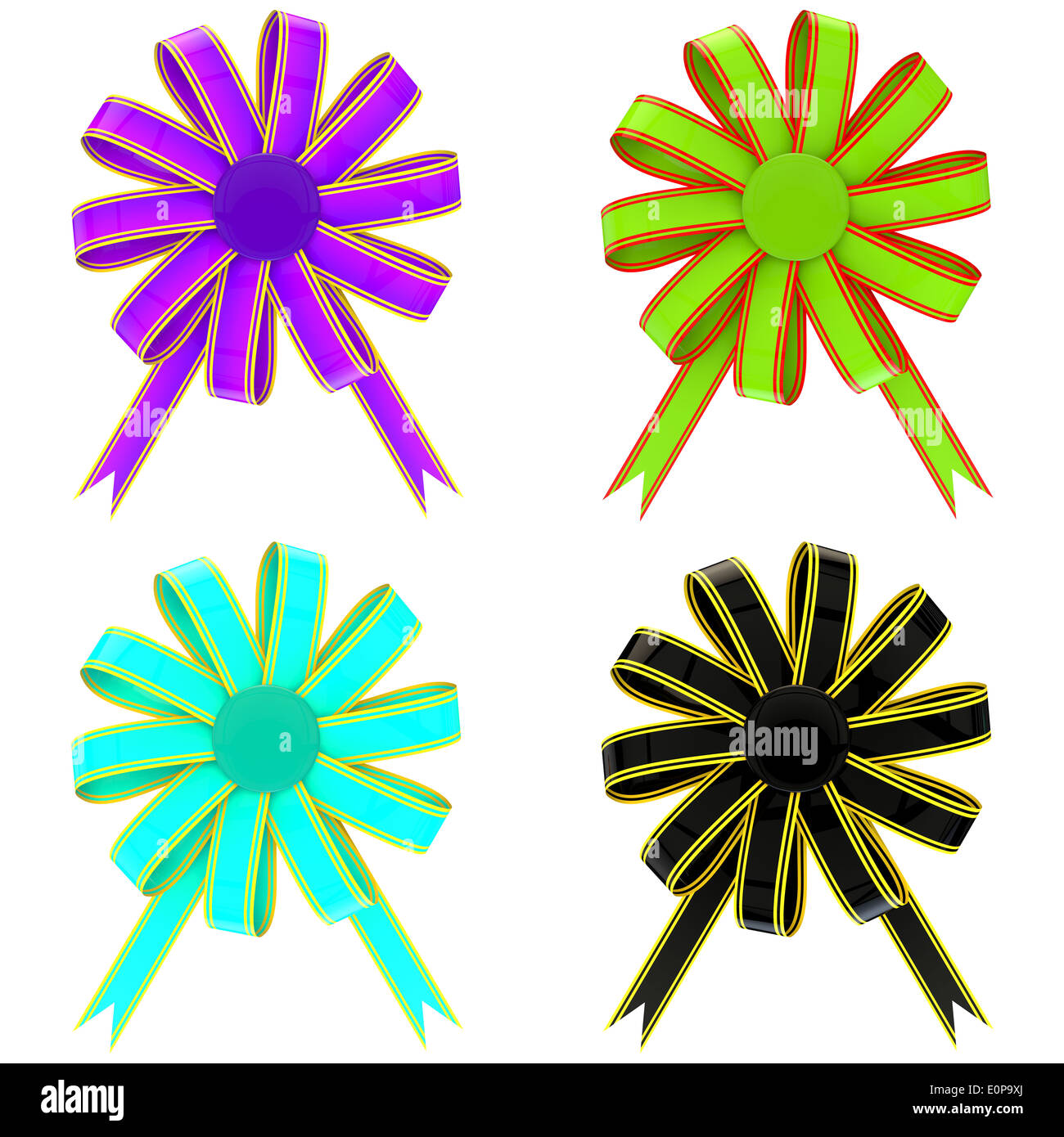 Set from color bows. The isolated background Stock Photo - Alamy