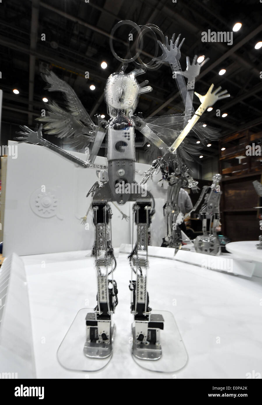 Tokyo, Japan. 18th May, 2014. "Alumin," artistic robots designed by ...