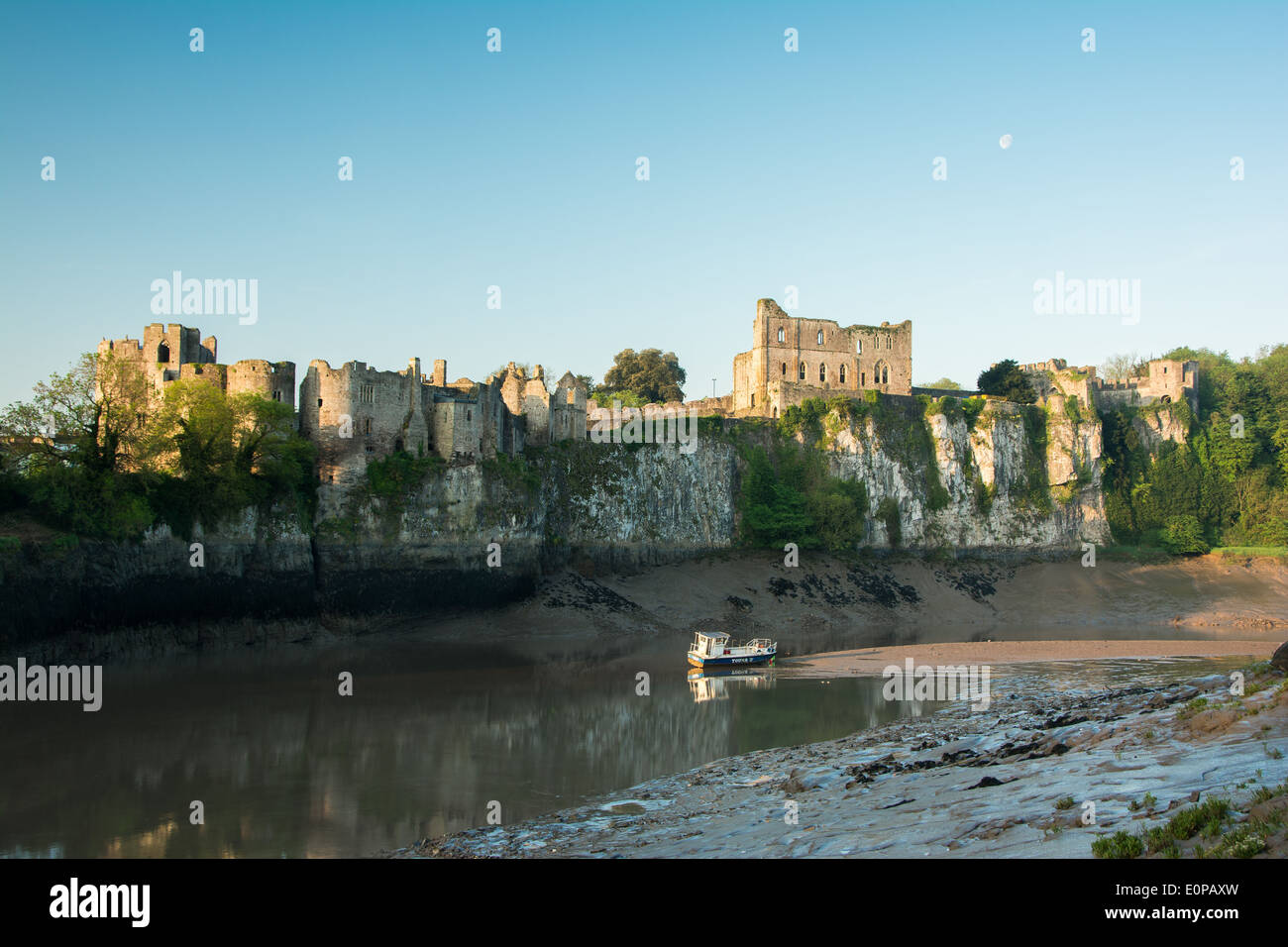 Chepstow Castle Overlooking the River Wye Stock Photo - Alamy