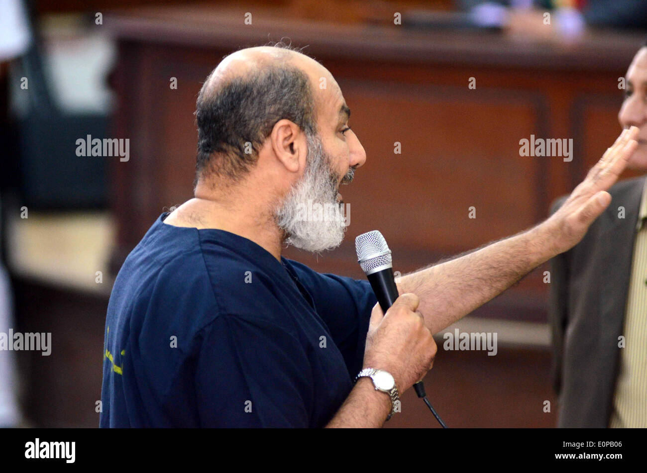 Cairo, Egypt. 18th May, 2014. Egyptian Muslim Brotherhood preacher ...
