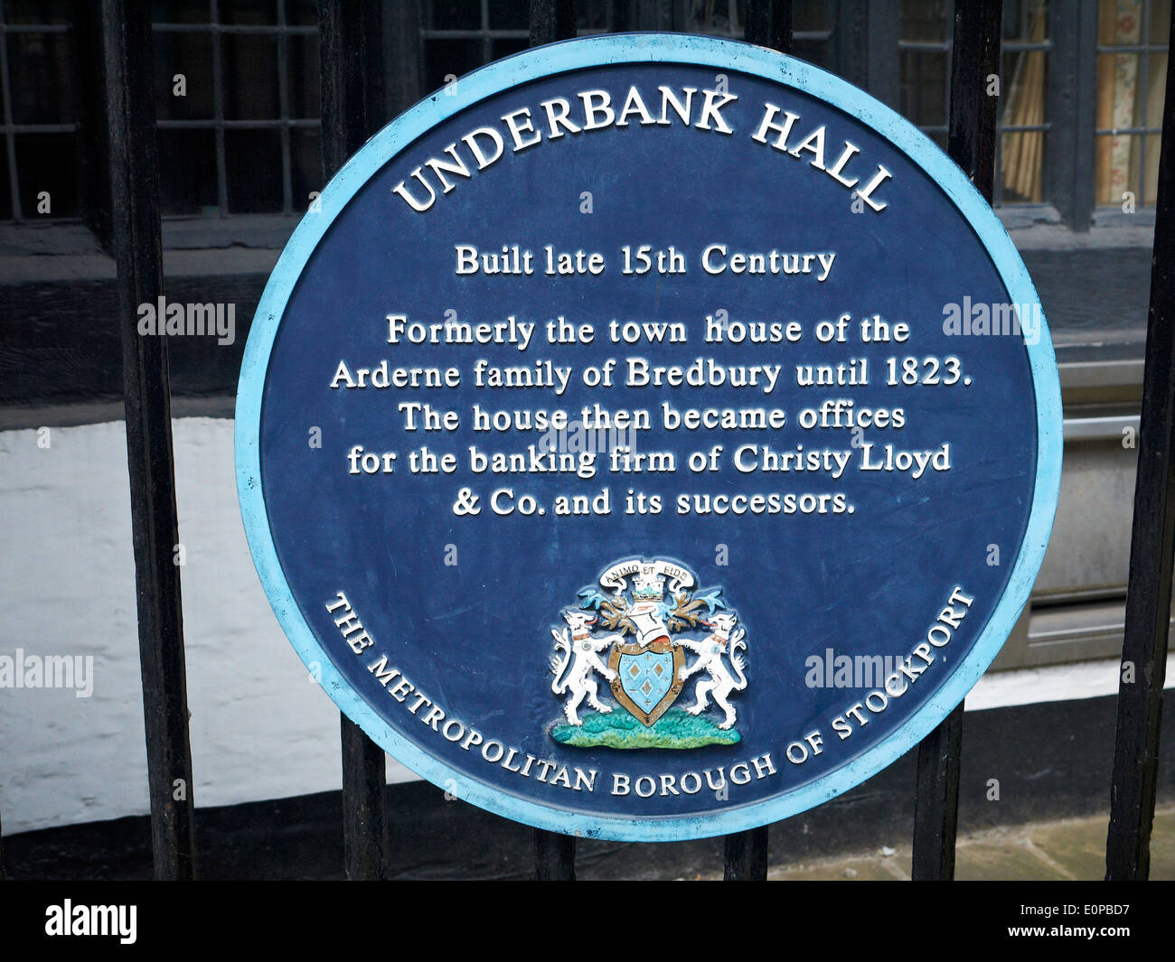 Blue plaque at Underbank Hall in Stockport Cheshire UK Stock Photo - Alamy