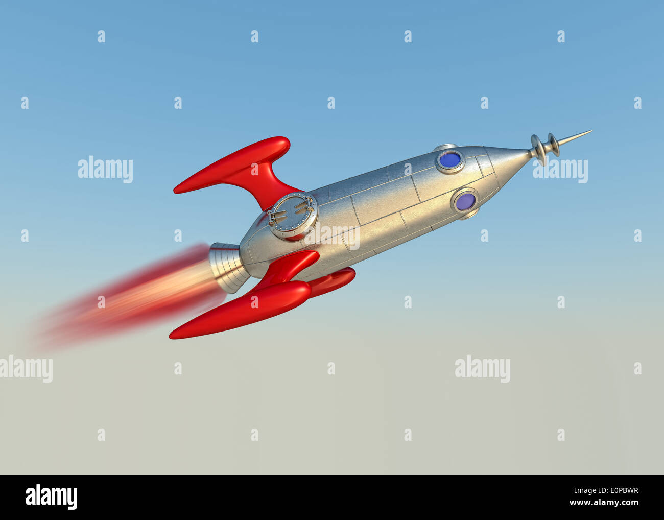 3D rendering of a comic style rocket Stock Photo - Alamy
